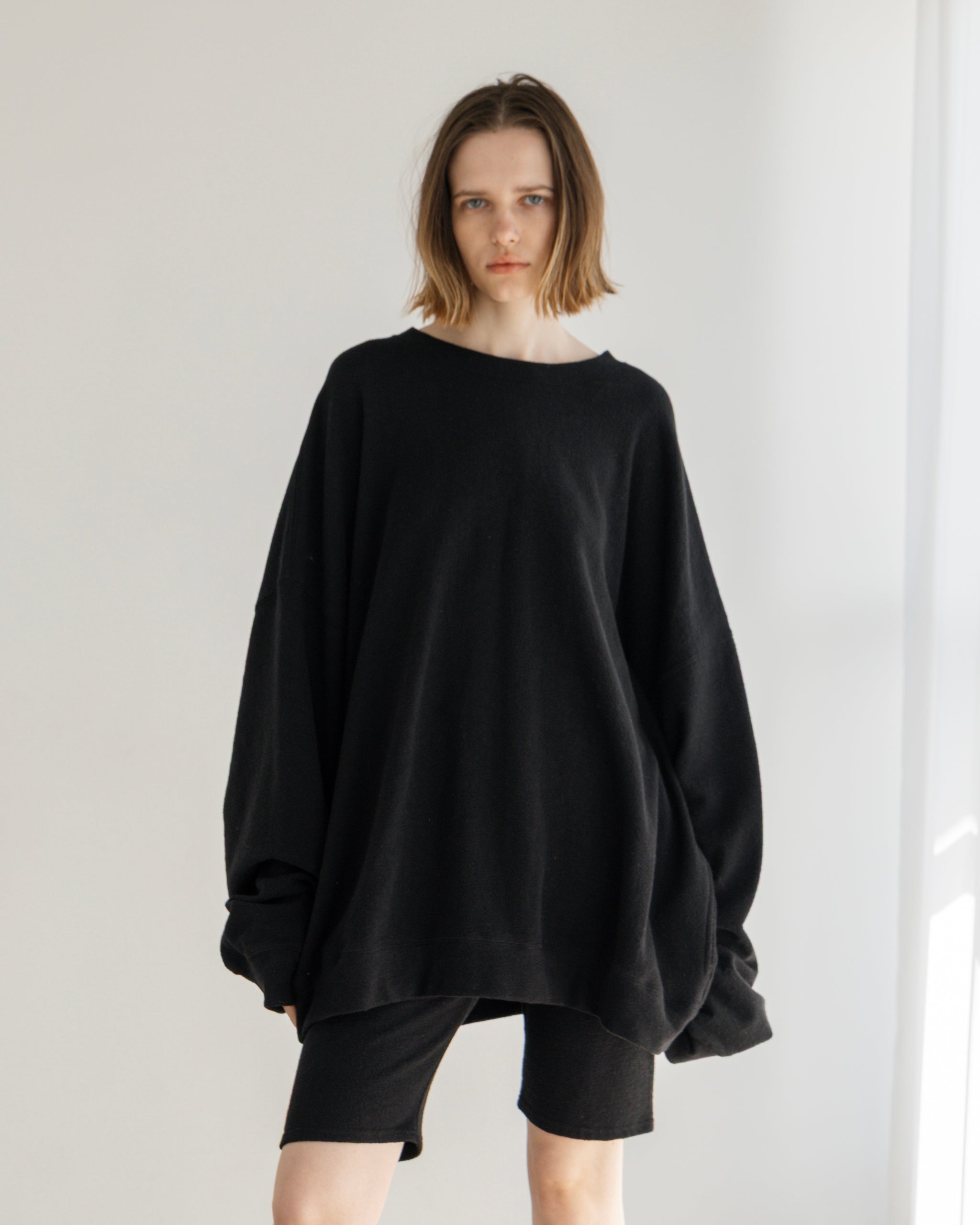 COTTON LINEN RIB LOOSE SILHOUETTE PULLOVER（コットンリネンリブルーズシルエットプルオーバー ...